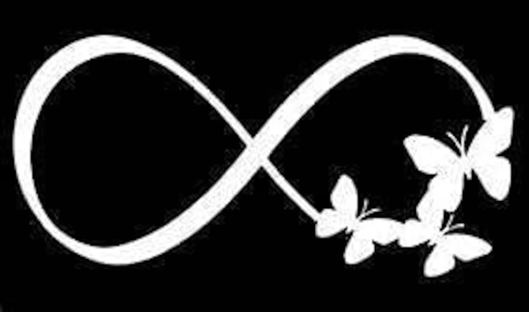 K&Y Infinity Symbol Butterflies Vinyl Decal Sticker - 5 X 3 Inches ...