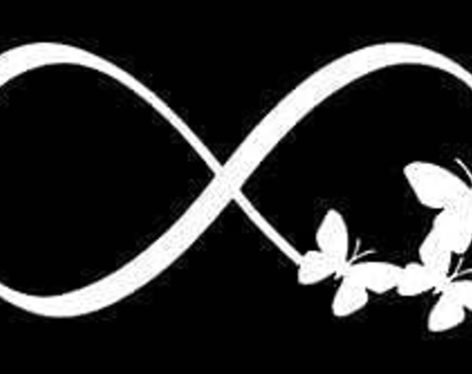 K&Y Infinity Symbol Butterflies Vinyl Decal Sticker - 5 X 3 Inches ...