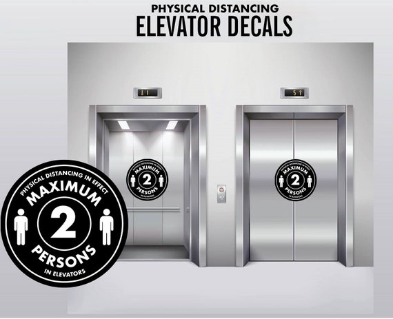 K&y-social Distancing Elevator Decals Maximum 2 Persons - Etsy Canada