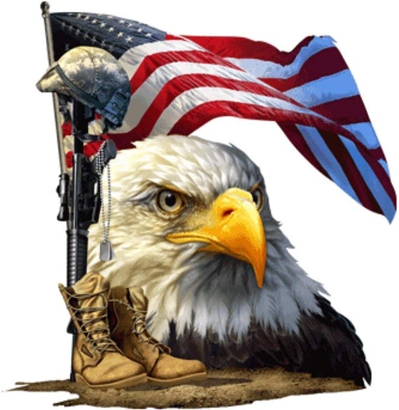 Salute Our Flag American Bald Eagle Vinyl Decal Sticker - Etsy