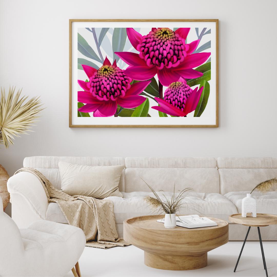 Australian Native Pink Waratah Flower Wall Art - Digital Download ...