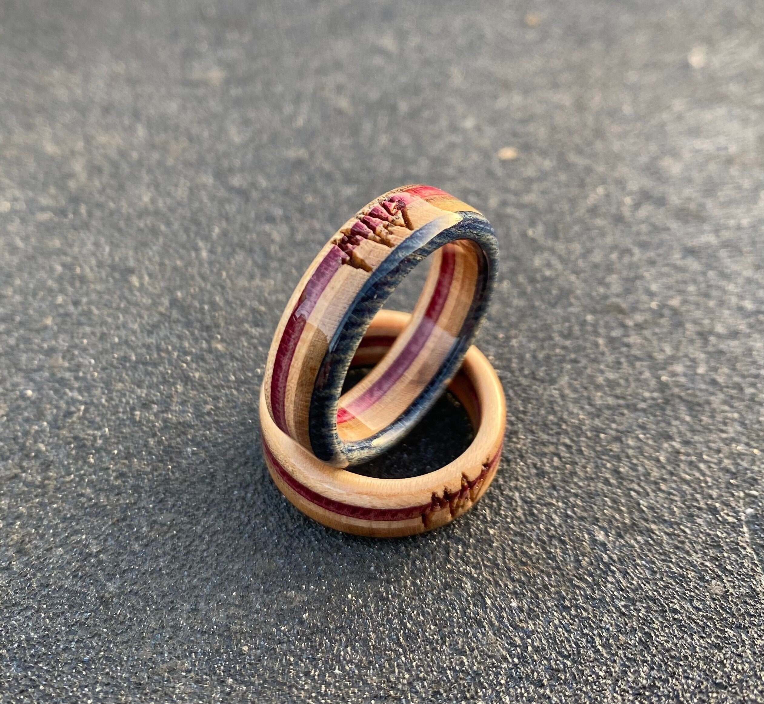Ring Handmade From Recycled Skateboards / Ring / Wooden Ring / Unique ...