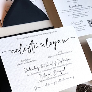Elegant Simple Modern Wedding Invitation Set - Etsy