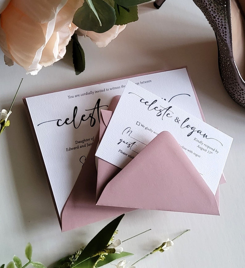 Elegant Simple Modern Wedding Invitation Set - Etsy