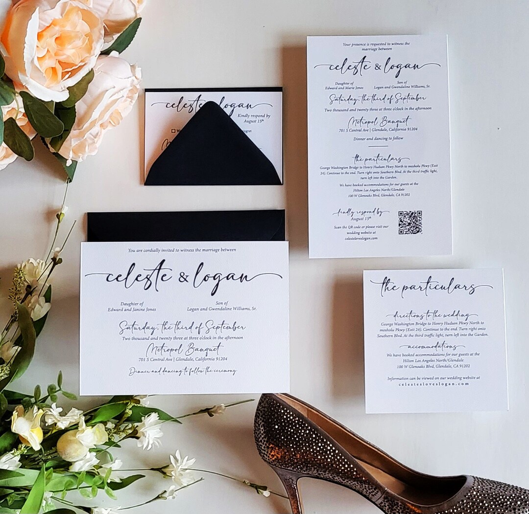 Elegant Simple Modern Wedding Invitation Set - Etsy