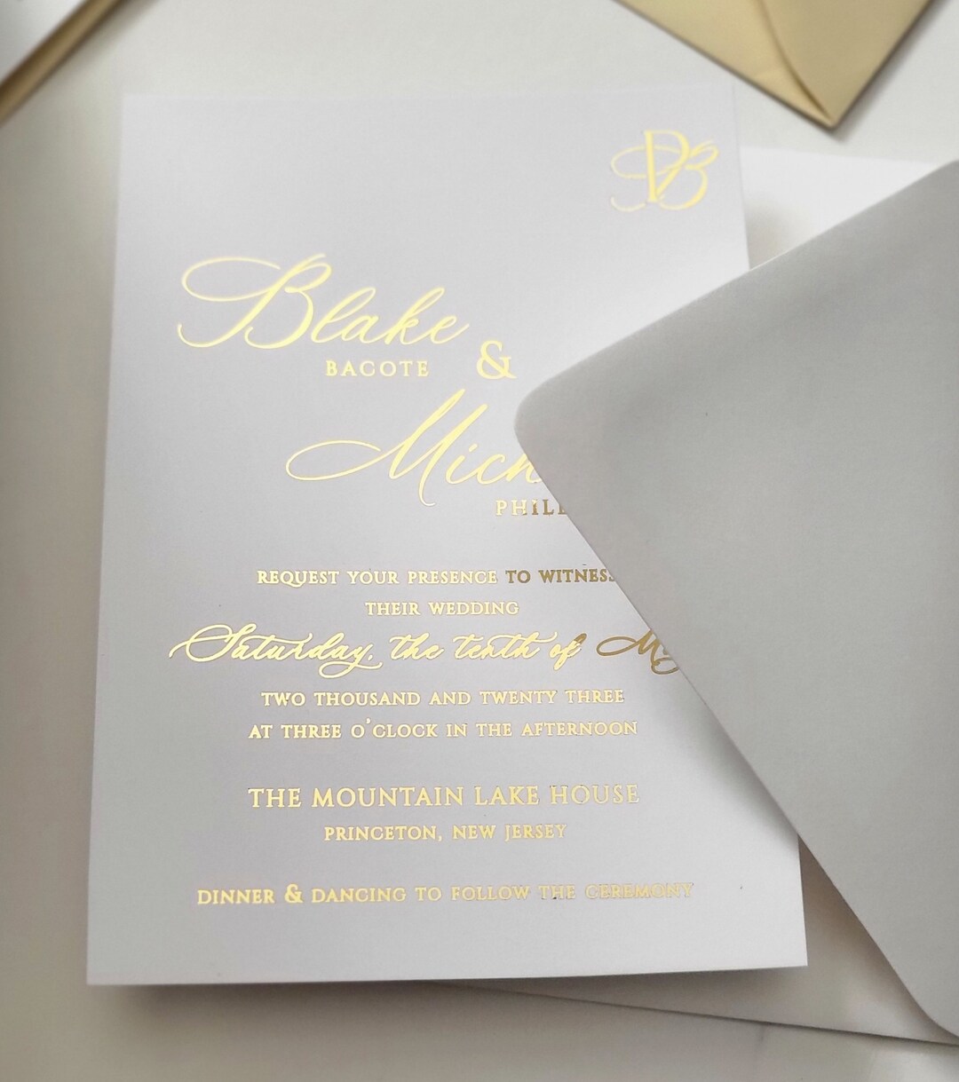 Foil Wedding Invitation, Foil Wedding Invitation, Simple Wedding ...