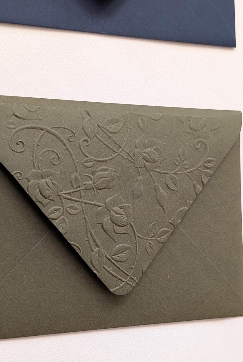 Embossed Event Invitation Envelopes, Wedding Envelopes, Floral Designs ...