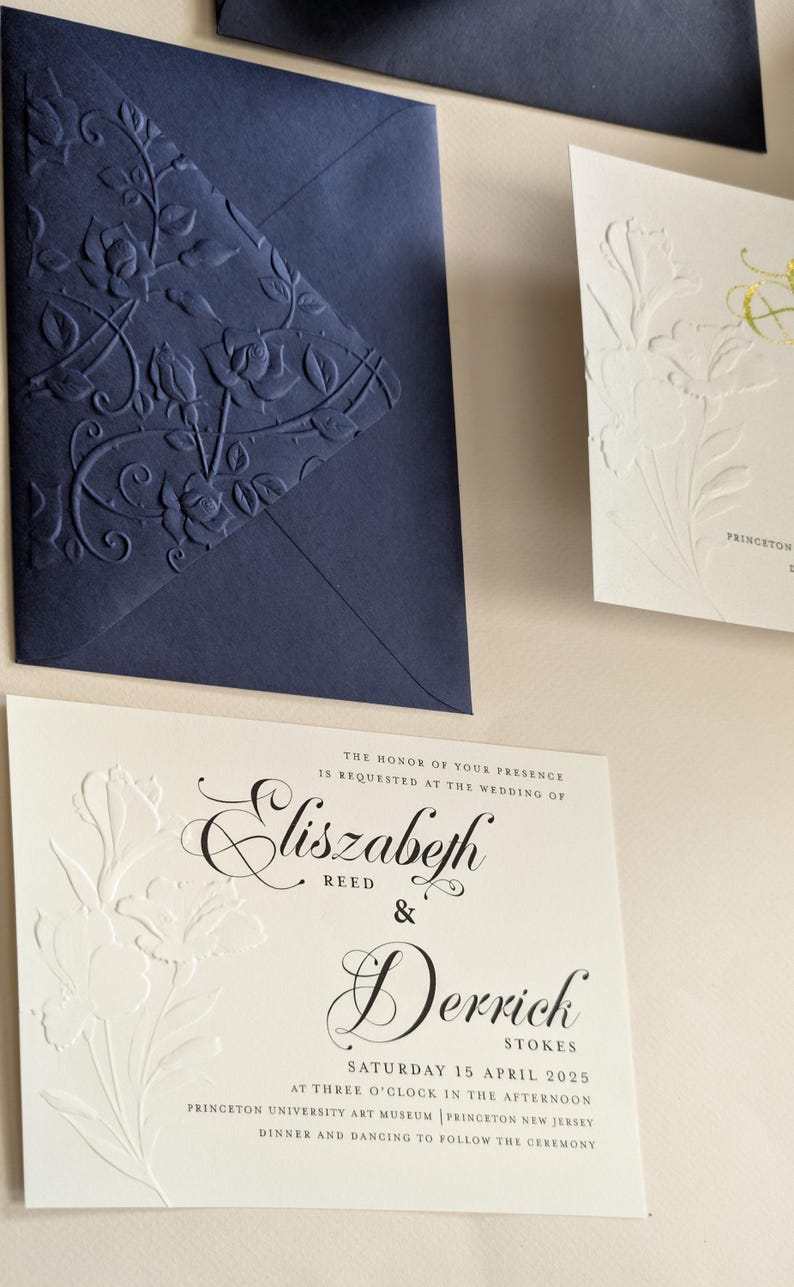 Embossed Event Invitation Envelopes, Wedding Envelopes, Floral Designs ...