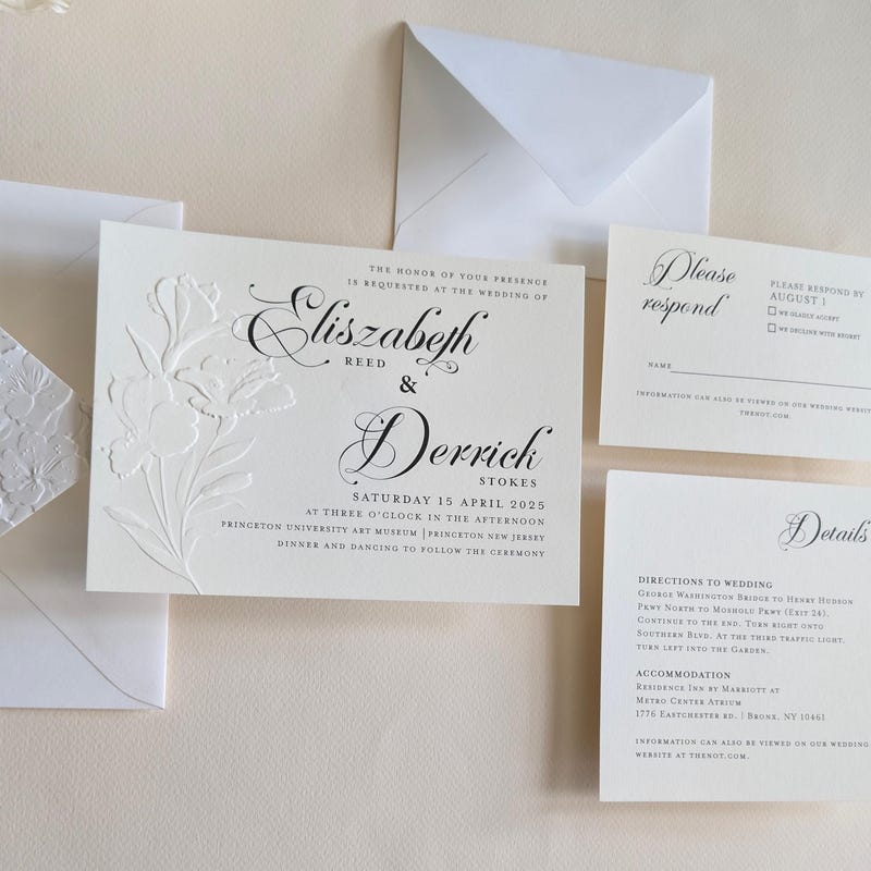 Embossed Wedding Invitations - Etsy