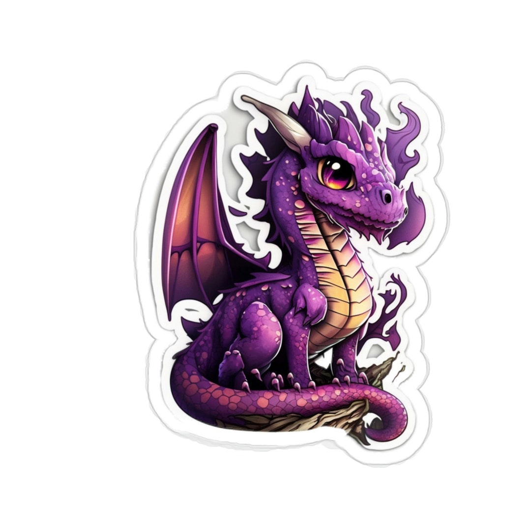 Mystical Purple Dragon Sticker - Etsy