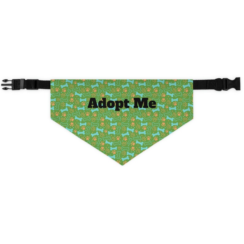 Green "adopt Me" Pet Bandana Style Collar - Etsy