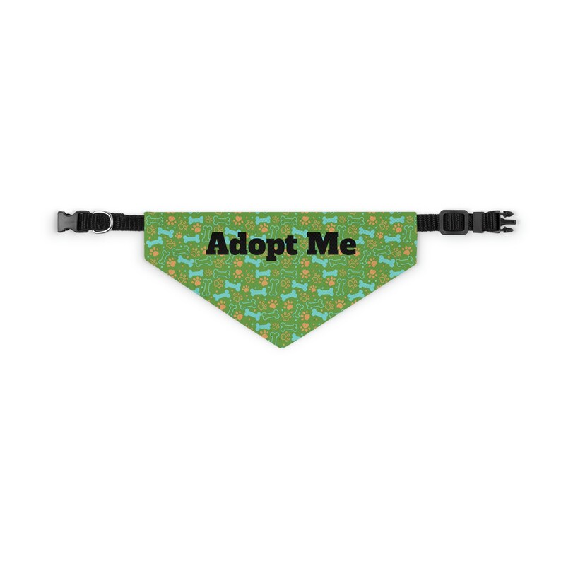 Green "adopt Me" Pet Bandana Style Collar - Etsy