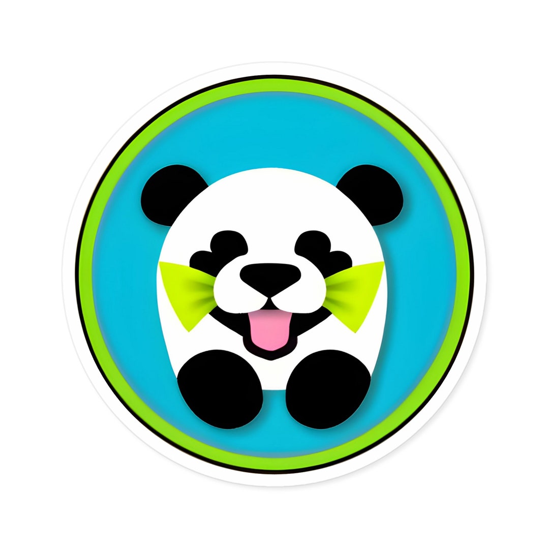Squishy Face Happy Panda Sticker - Etsy