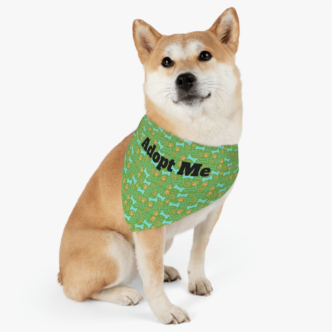 Green "adopt Me" Pet Bandana Style Collar - Etsy