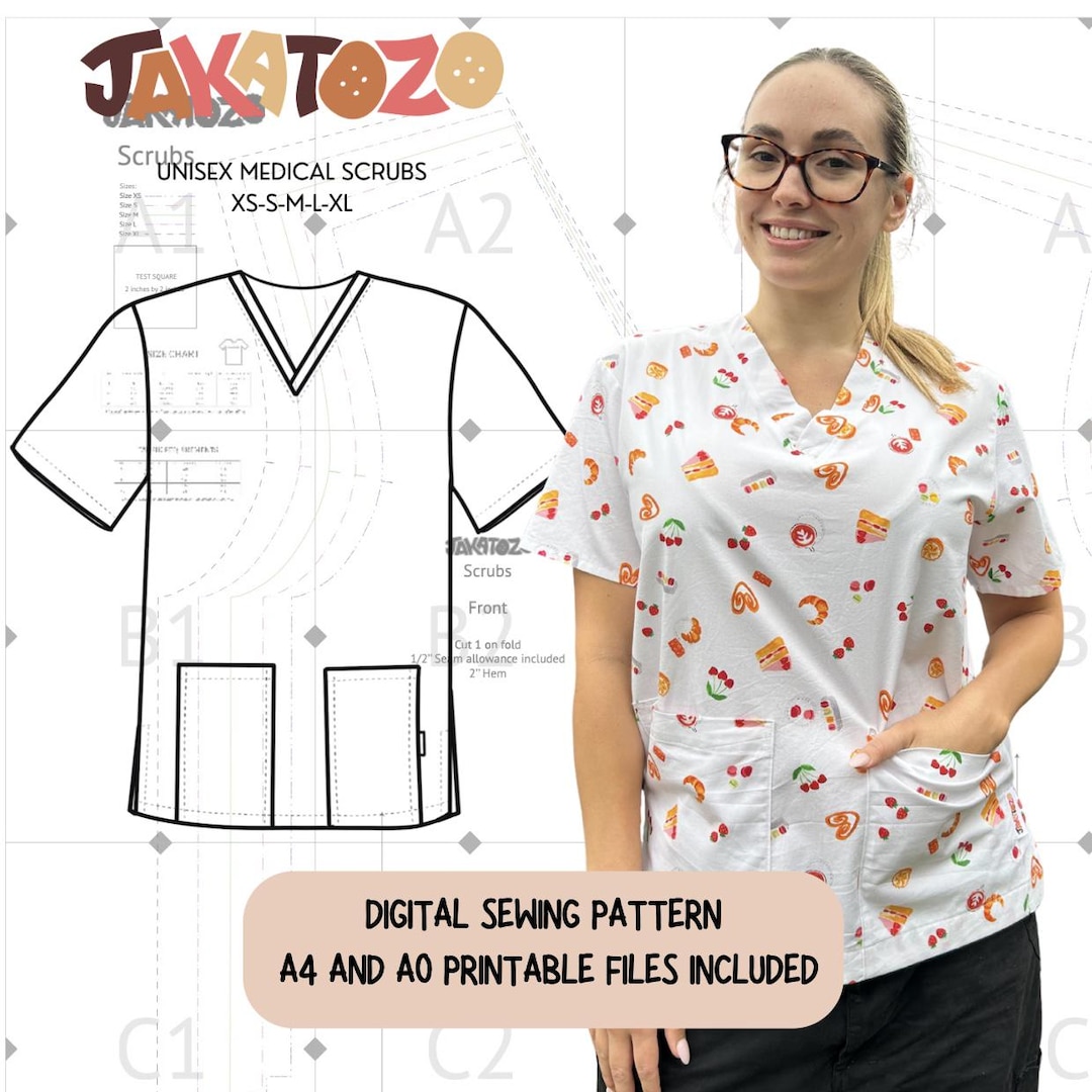 Unisex Scrubs DIGITAL Sewing Pattern - Etsy