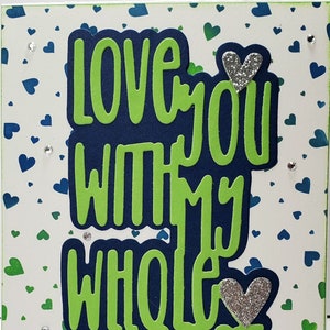 Seattle Seahawks Inspired Valentine Handmade Card, Sports Team Inspired ...