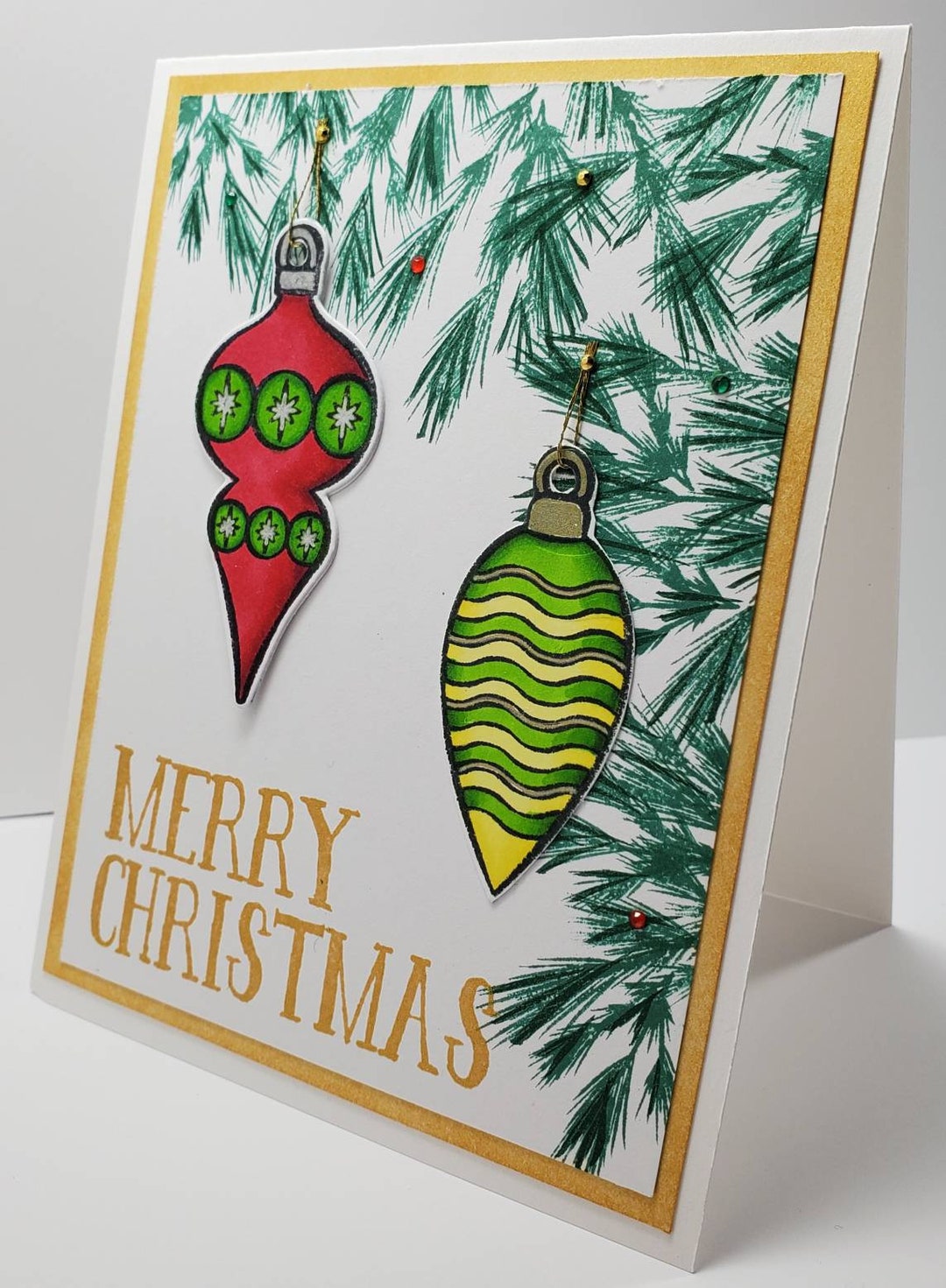 Merry Christmas Handmade Card - Etsy