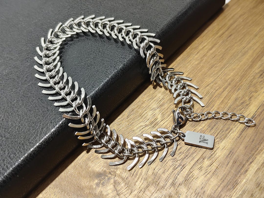 Fishbone Chain Bracelet for Men | Stainless Steel Bracelet Gold Silver ...