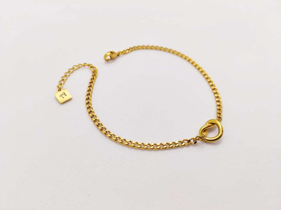 Customized Love Knot Bracelet | Women Men Cuban Link Chain | Gold ...