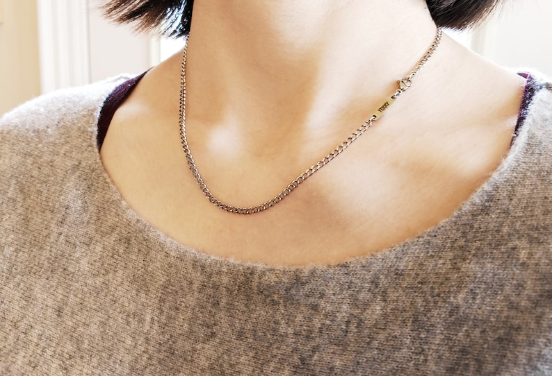 Men Personalized Minimalist Necklace | Silver Gold Name Necklace ...