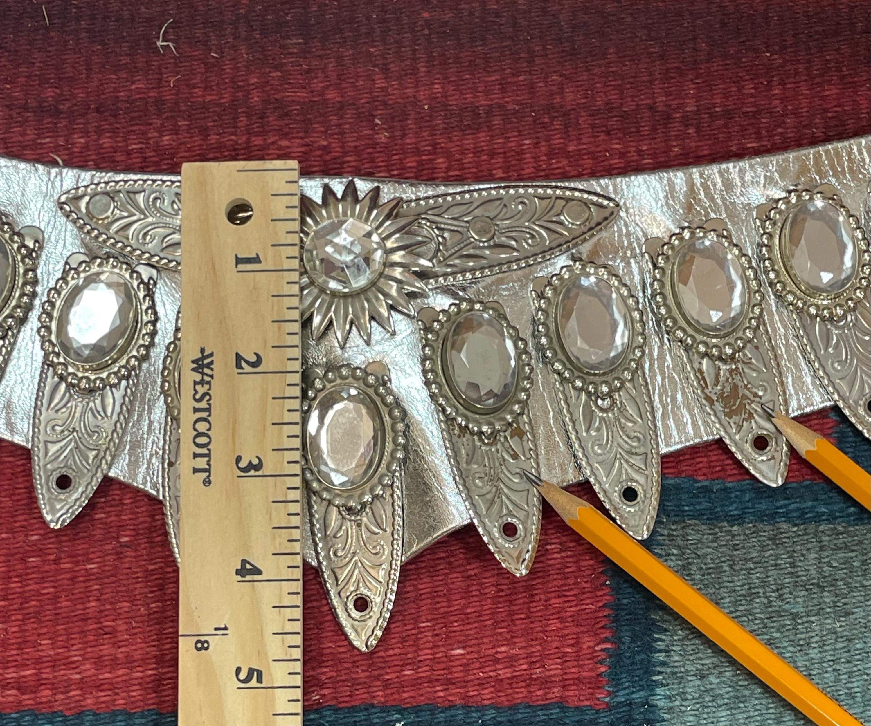 1970’s / 1980’s Leatherock Nina Arjani Silver Leather Bejeweled ...