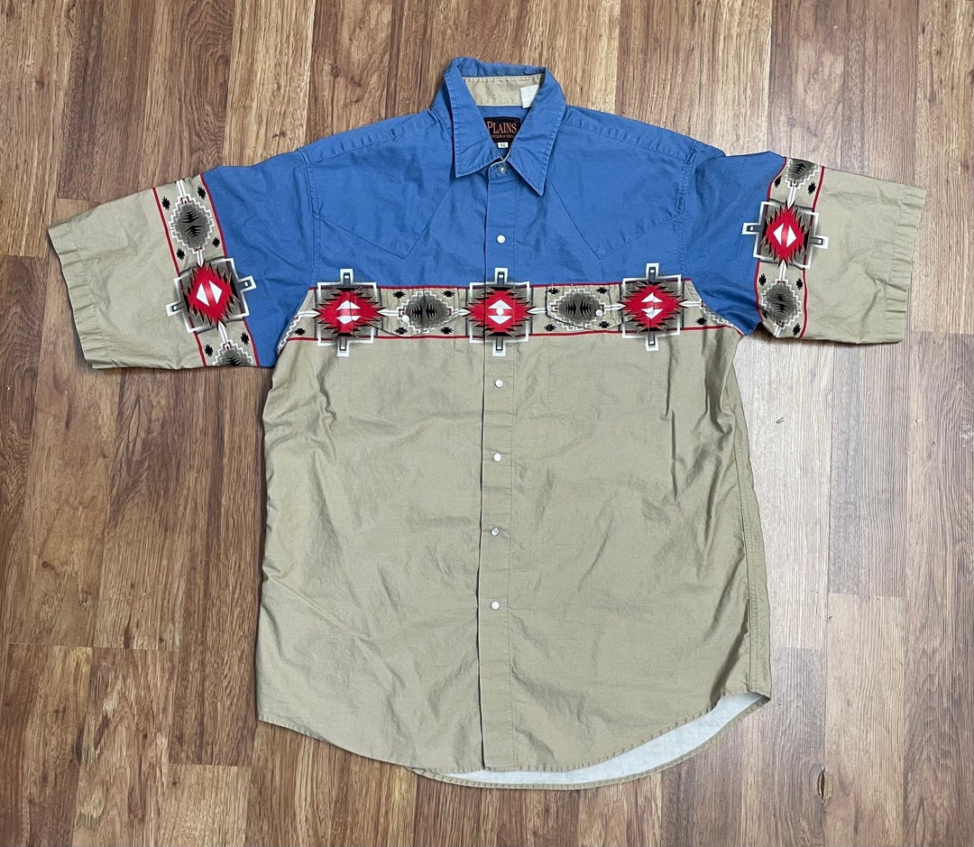 Broken-in Vintage Plains Western Wear Solid and Geometric 2-tone ...