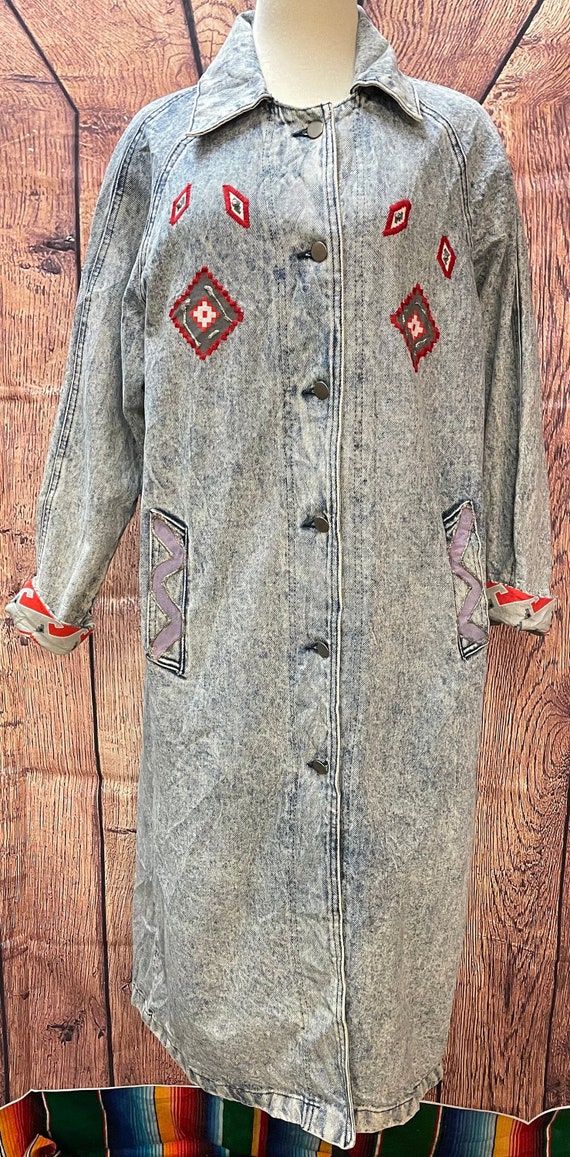 1980’s Vintage Sundance Southwest Acid Wash denim Ove… - Gem