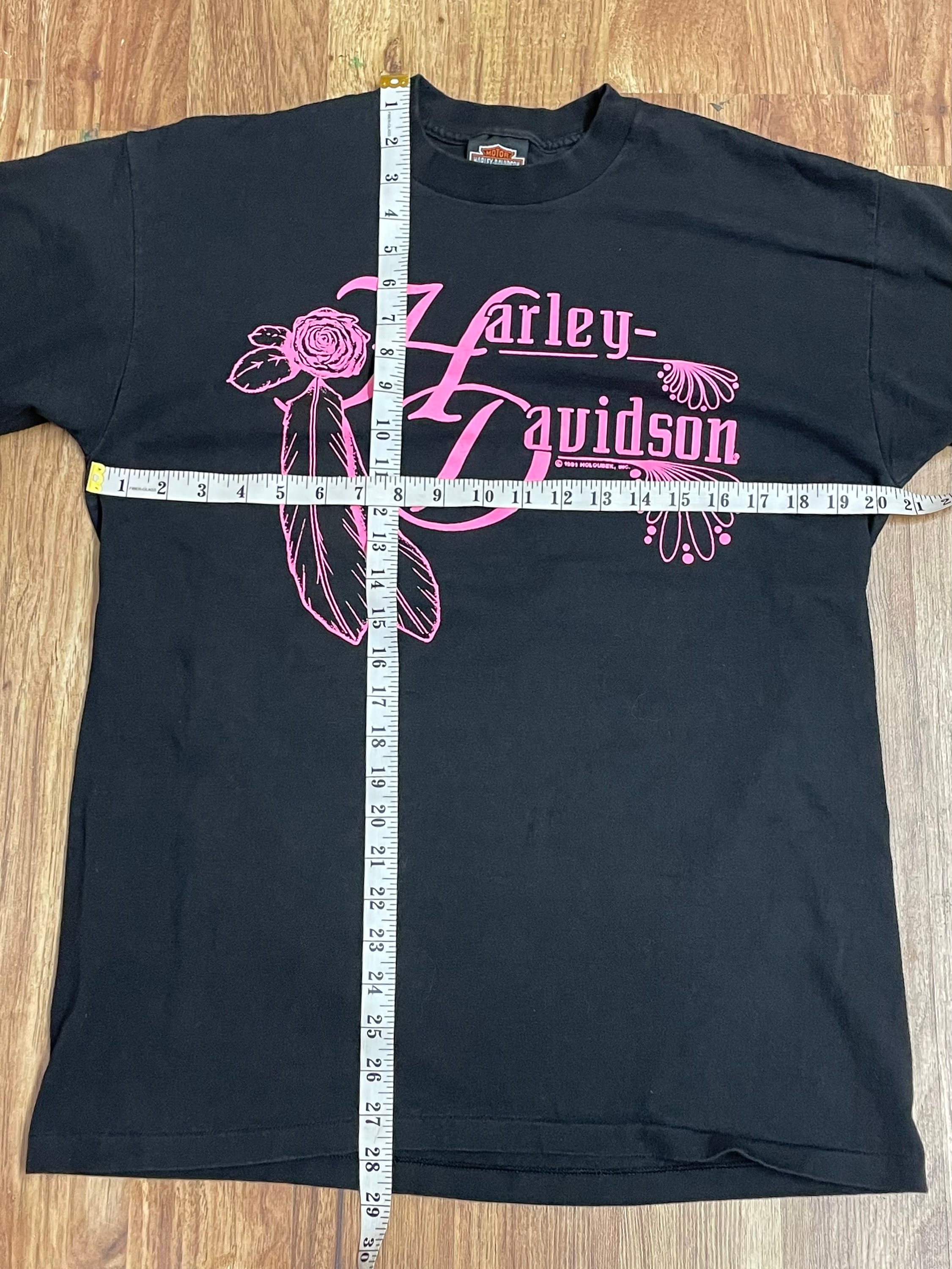 1990s Harley Davidson Neon Pink Feathers Rose and Palm Tree - Etsy