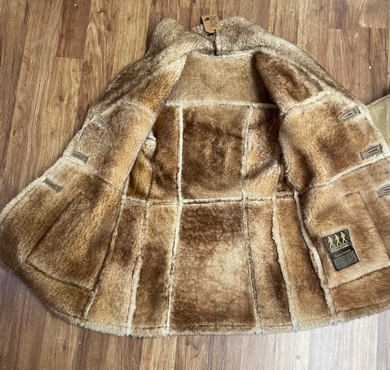 1970s Mens Vintage Suede Shearling Ranch Coat size M - Gem