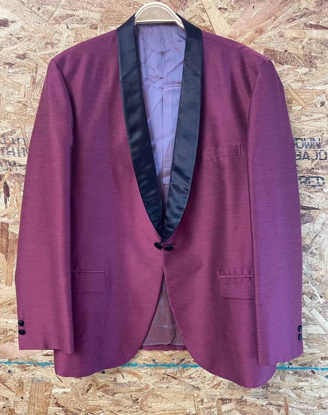 1960’s Rat Pack Burgundy Sharkskin and Satin Men’s Suit Tuxedo Jacket ...
