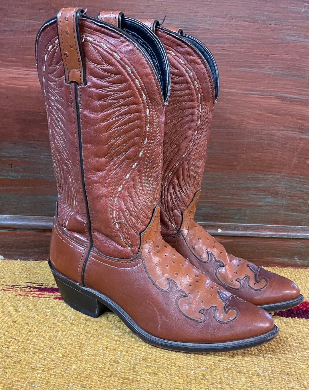 Men's Vintage Laredo Broken-in & Distressed Western Cowboy Boots ...
