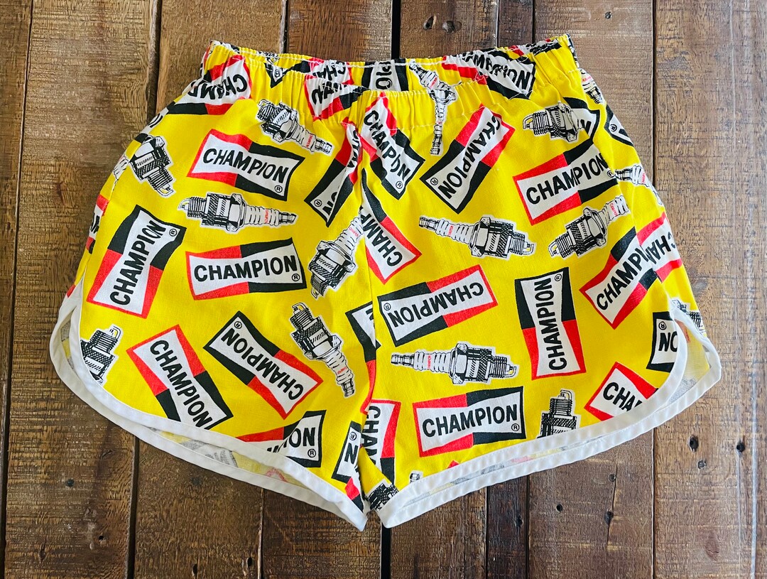1960s Vintage Champion Spark Plugs, Swim Trunks, Novelty Bathing Suit ...