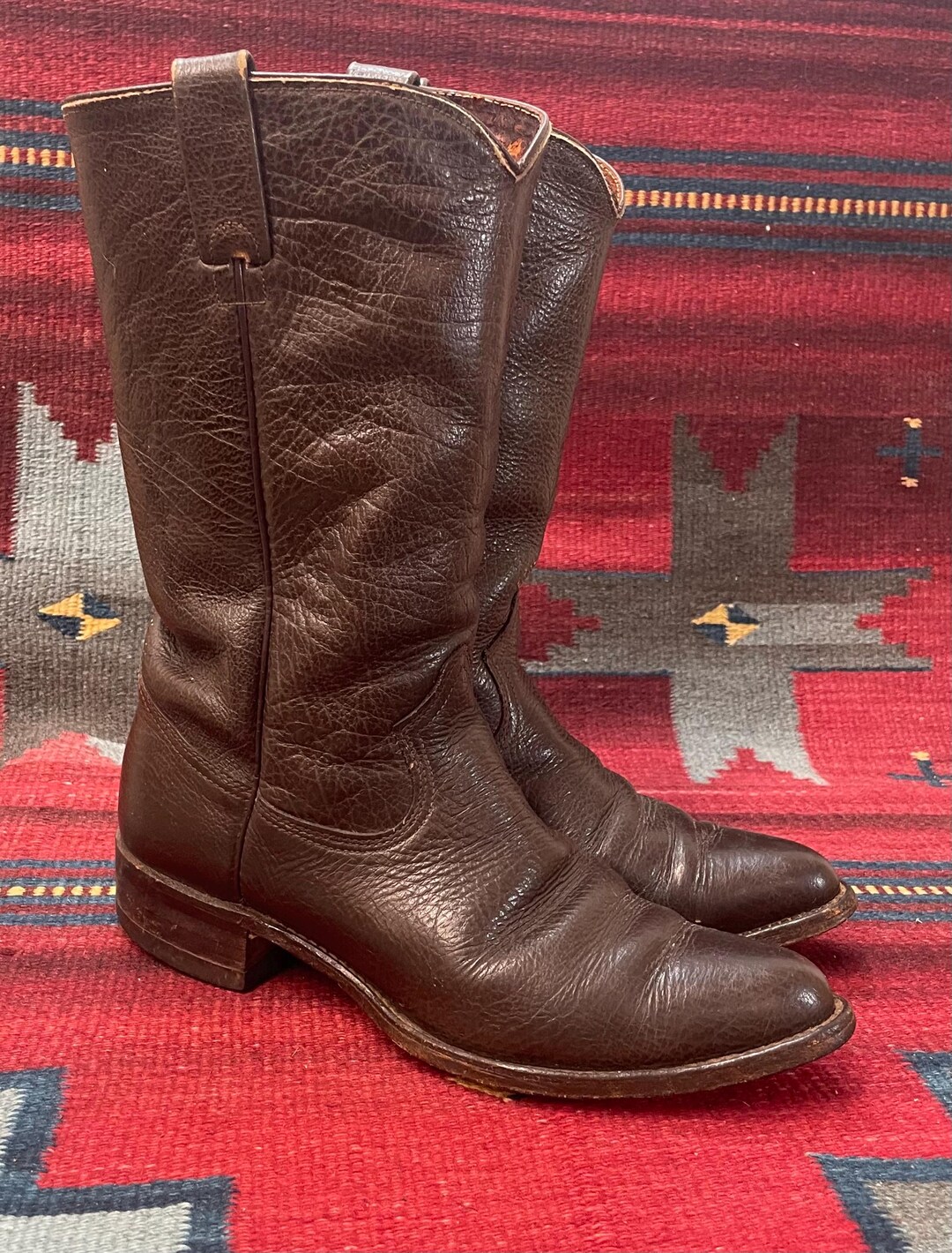 Vintage Texas Brand Boot Co. Plain Western Cowboy Boots Mens Size 9 D ...