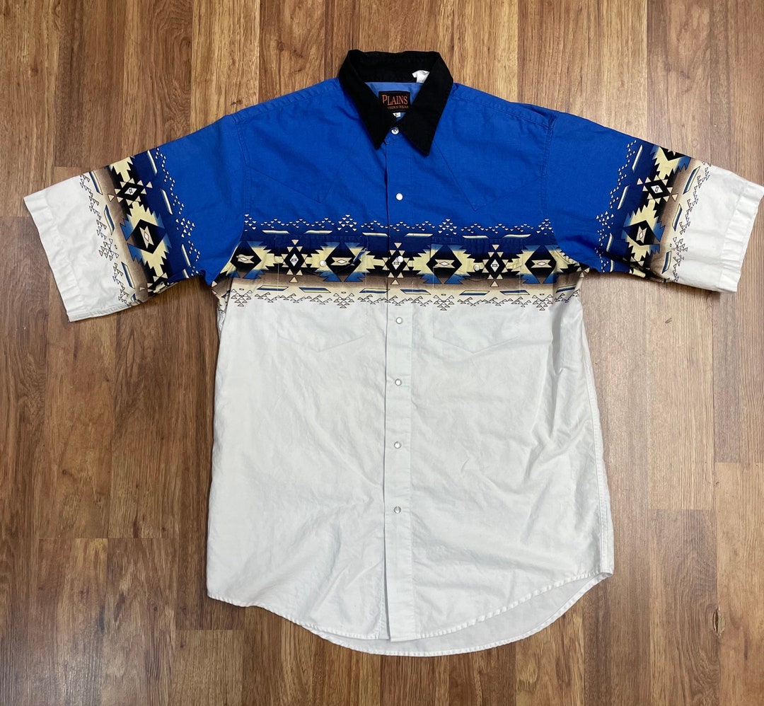 Broken-in Vintage Plains Western Wear Solid and Geometric 2-tone ...