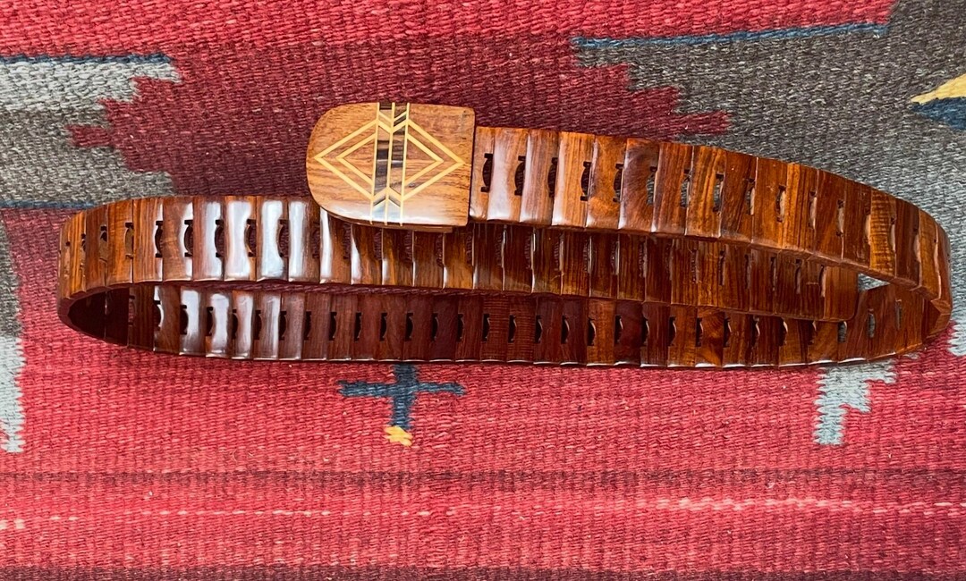 1970’s / 1980’s Wooden Inlay Click Belt One Size XS / S / M - Etsy