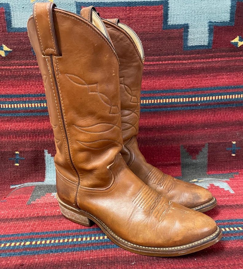 1960’s Men's Broken-in Vintage Brown Leather Justin Western Cowboy ...