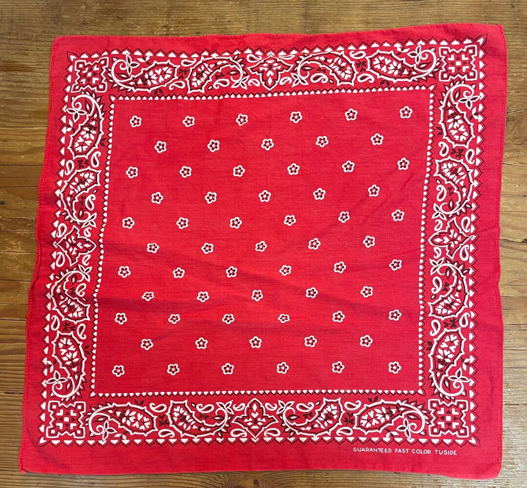 1940's / 1950s Vintage Red Hanky Handkerchief Bandanna - Etsy