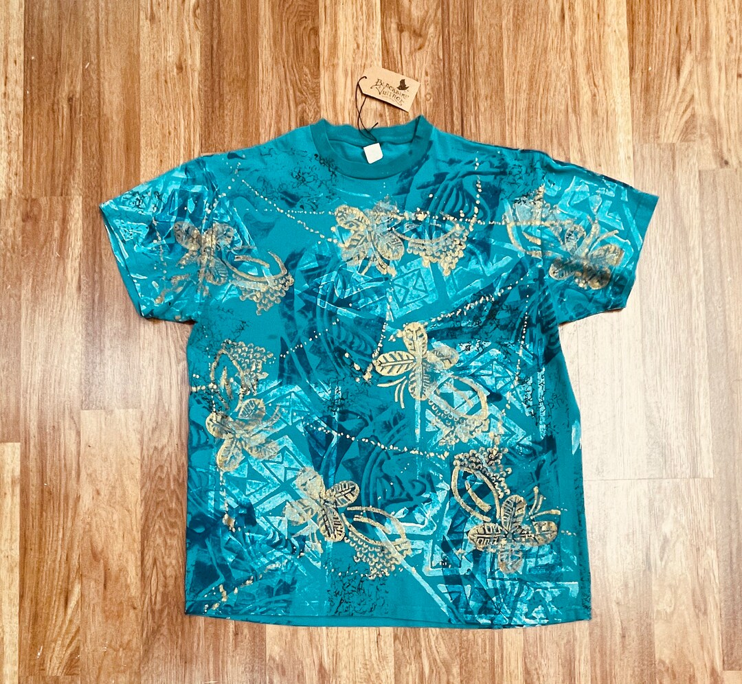 1980's / 1990s Surf Hawaiian Block Print Screenprint AOP - Etsy