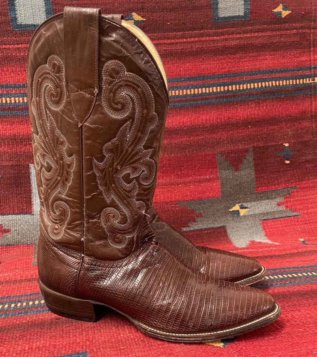 Men’s Circle G Vintage Brown Leather Broken-in Cowboy Western Boots ...