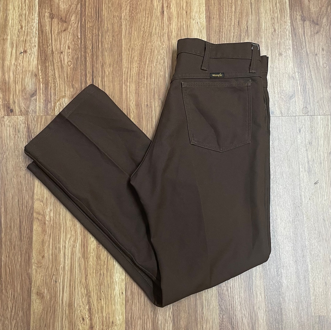 Vintage Polyester Wrangler Boot Cut Brown Pants Size 33 X 29 - Etsy