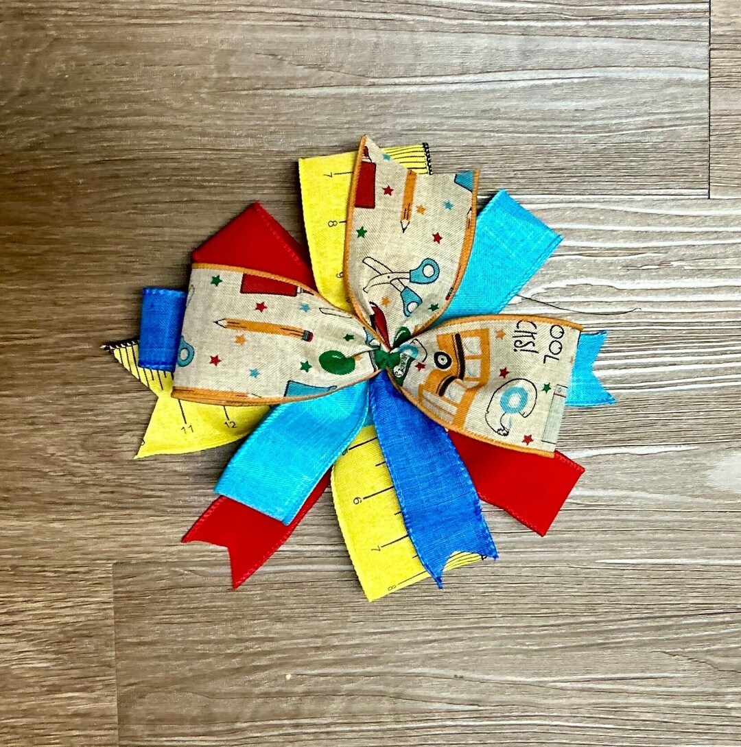 Teacher Wreath Bow Teacher Sign Bow Classroom Door Bow Decor Bow Sign ...