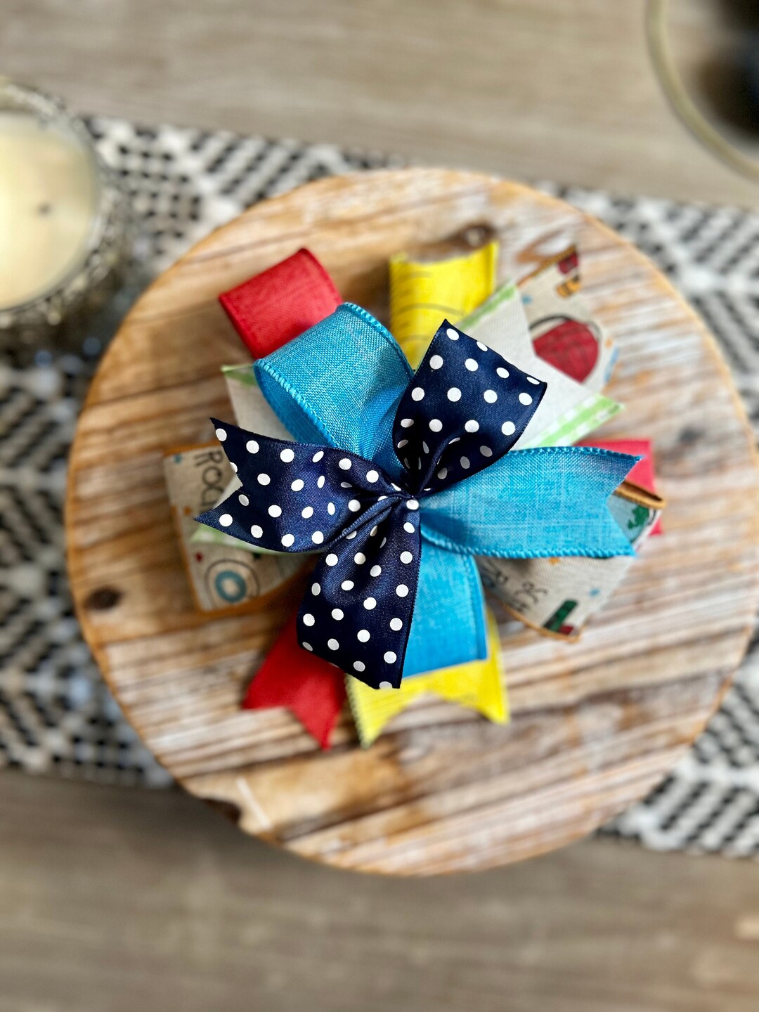 Teacher Door Hanger Bow Teacher Gift Basket Sign Bow Package Bow Small ...
