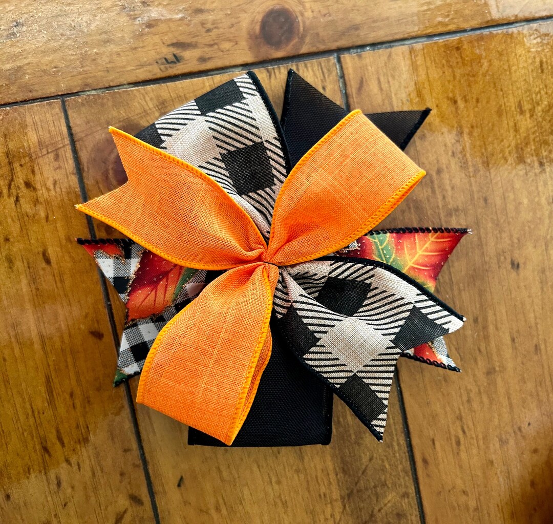 Fall Door Hanger Bow Sign Bow Small Decor Bow Candlestick Bow Small Lantern Bow 65 Sign Bow