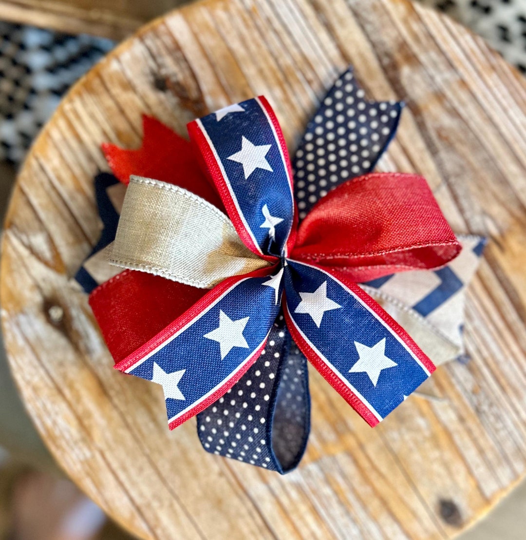Summer Patriotic Door Hanger Sign Bow Package Bow Small Decor Bow ...