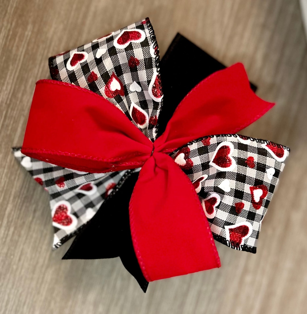 Valentines Day Door Hanger Bow Sign Bow Package Bow Small Decor Bow ...