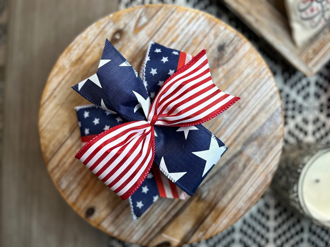 Summer Patriotic Door Hanger Sign Bow Package Bow Small Decor Bow ...