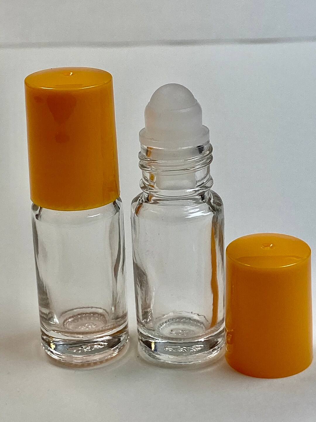 72 Pcs, 5ml (1/6 Oz) Clear Rollon Bottle With Plastic Roller With ...