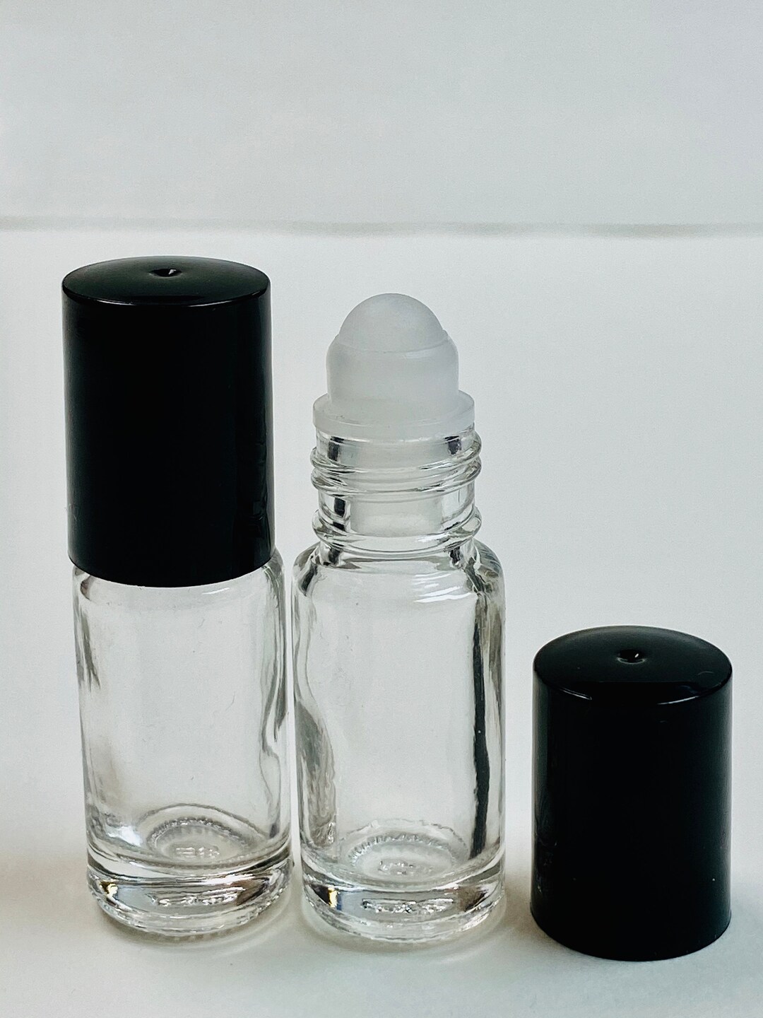 144 Pcs, 5ml (1/6 Oz) Clear Rollon Bottle With Plastic Roller With ...
