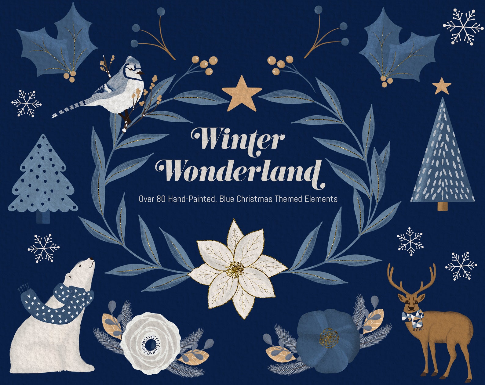 Christmas Clipart Holiday Clipart Winter Wonderland | Etsy