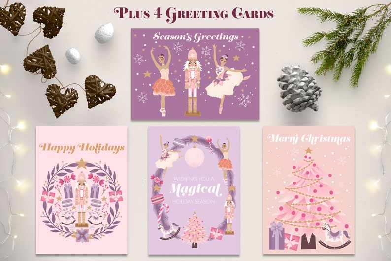 Sugarplum Christmas Clipart Nutcracker Illustrations Seamless Patterns ...